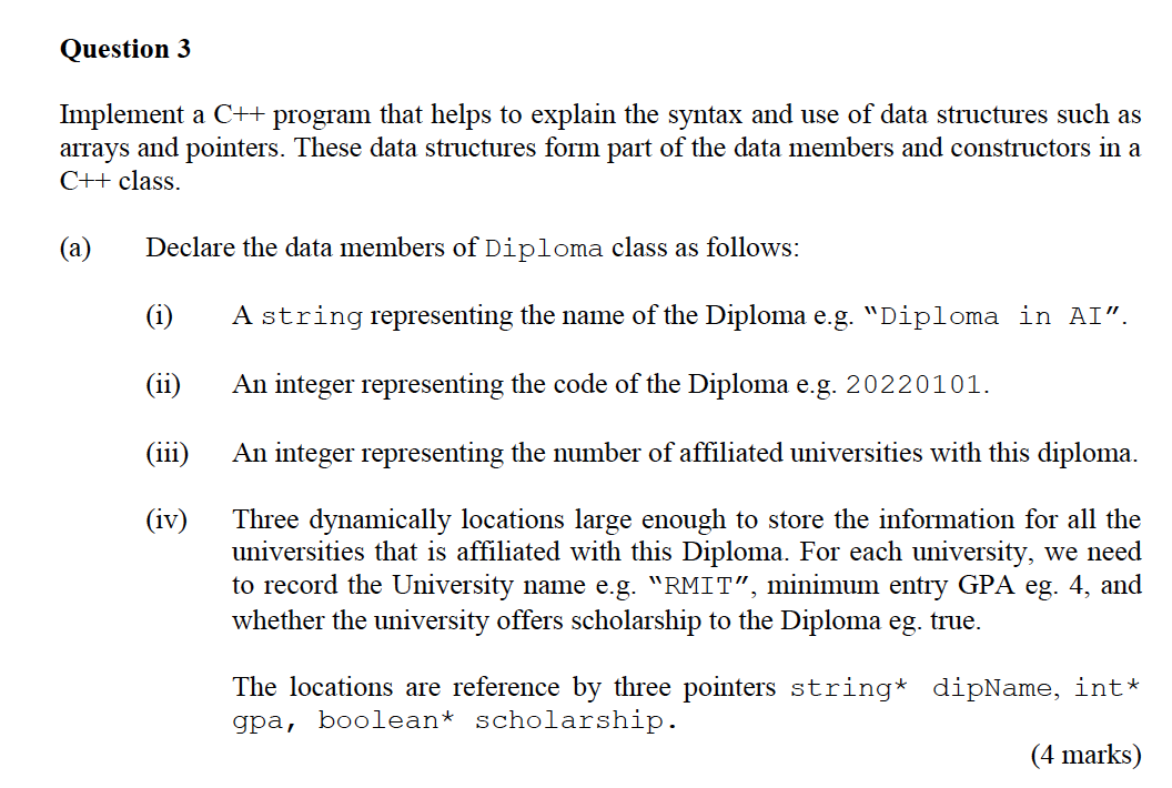 Solved Implement a C++ program that helps to explain the | Chegg.com