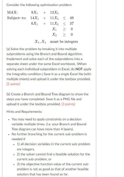Solved Consider the following optimisation problem: (a) | Chegg.com
