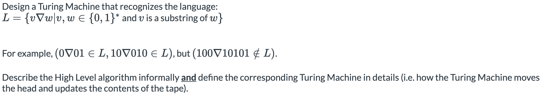Solved Design A Turing Machine That Recognizes The Language 