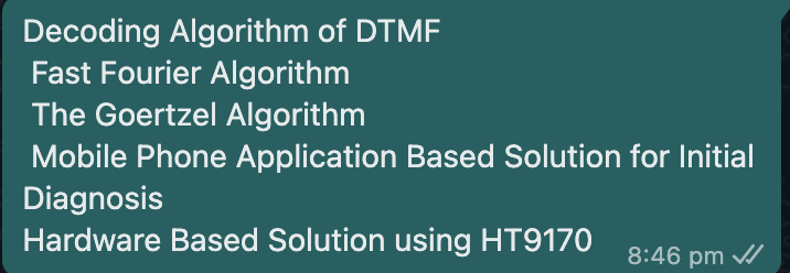 Solved Decoding Algorithm of DTMF Fast Fourier Algorithm The | Chegg.com