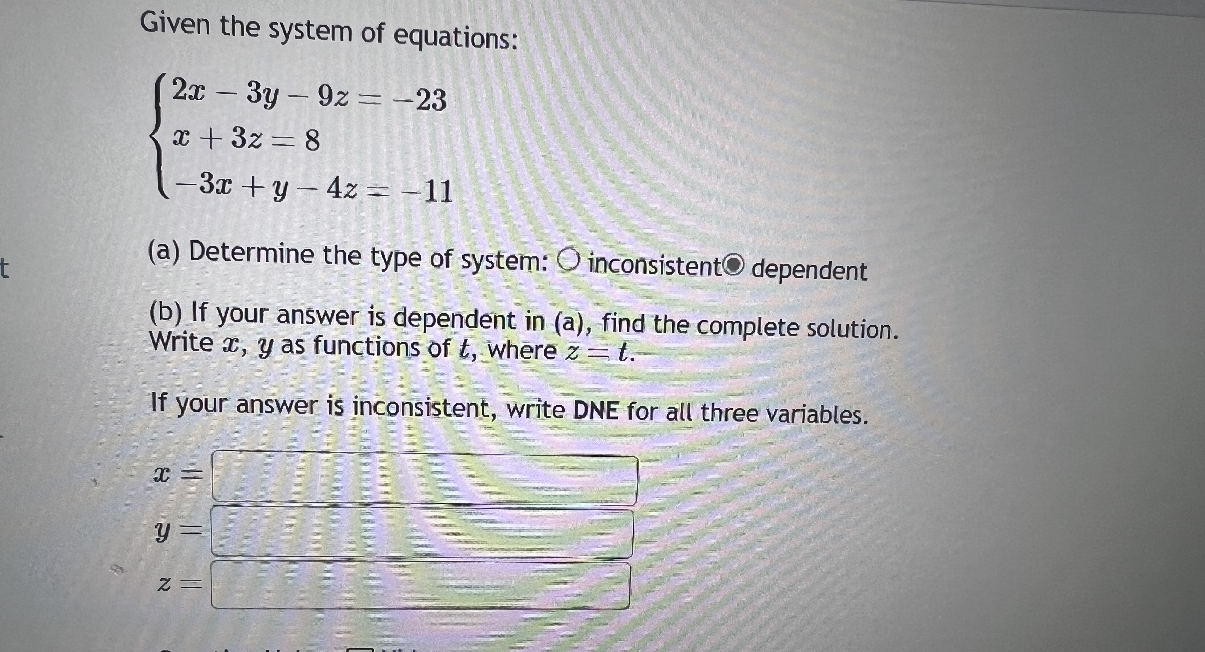 Solved Given the system of | Chegg.com