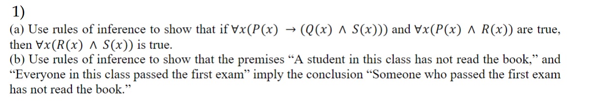 Solved (a) Use rules of inference to show that if | Chegg.com