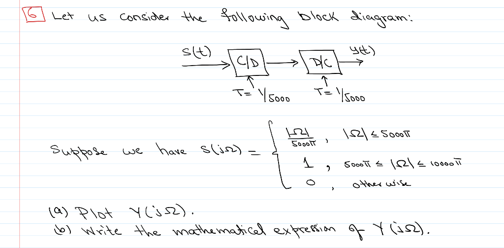 Solved 6 Let us consider the following block diagram: st) | Chegg.com
