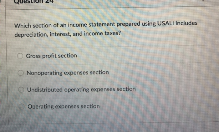 Solved Which section of an income statement prepared using | Chegg.com