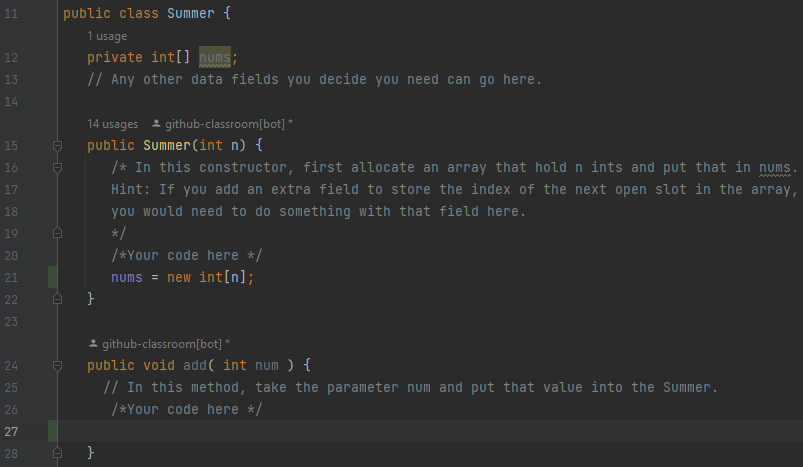 Solved ( (Java) Follow the instructions on line 25 to | Chegg.com
