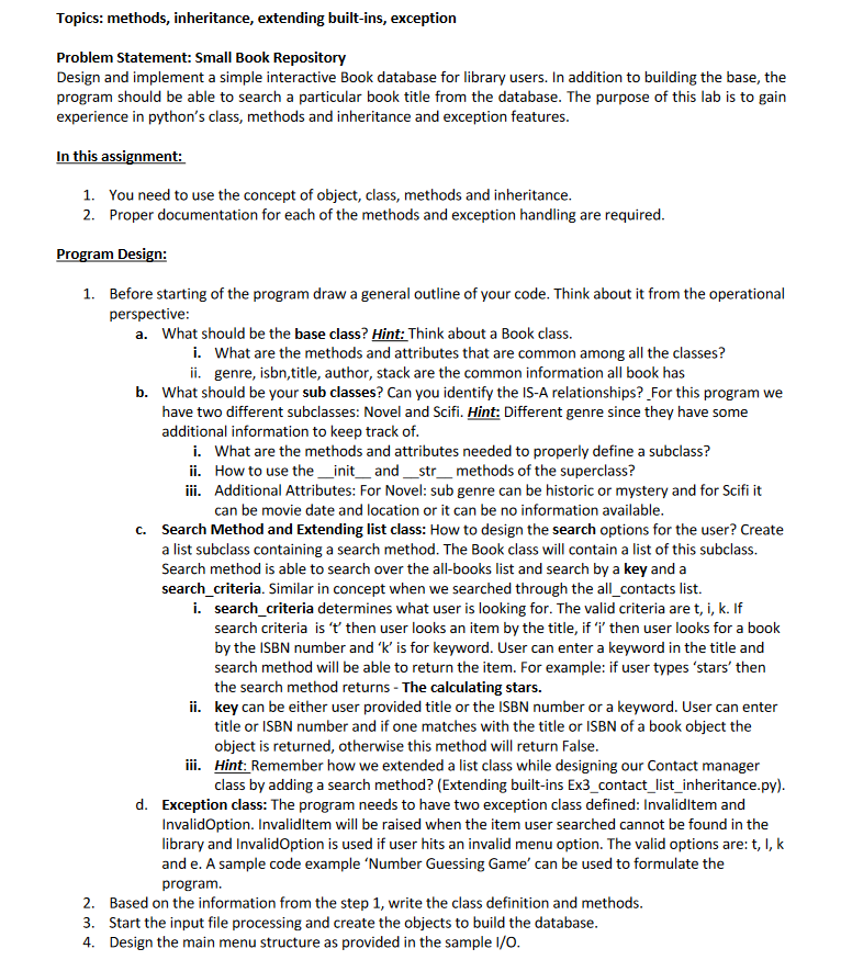 Solved Topics: methods, inheritance, extending built-ins, | Chegg.com