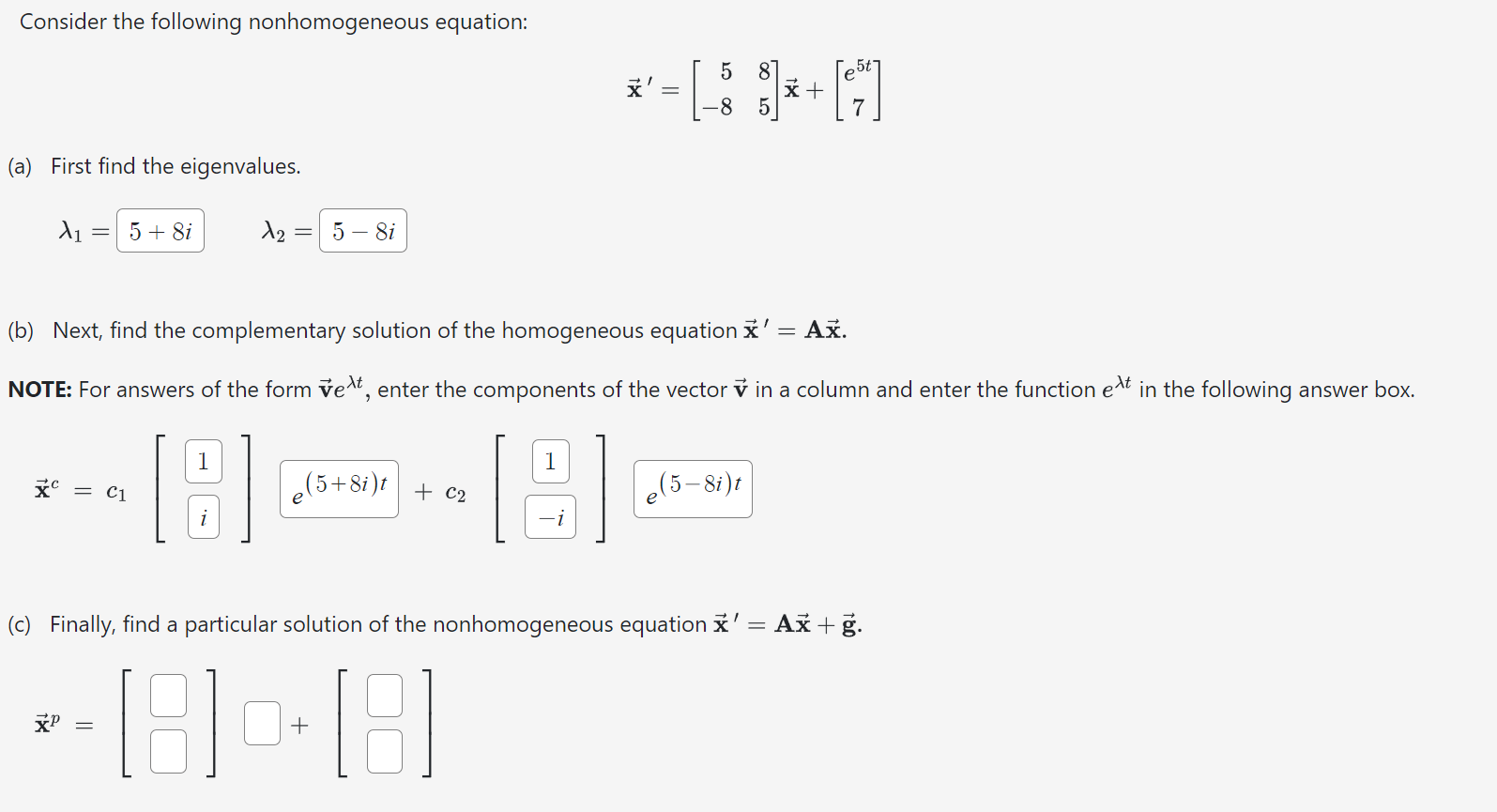 Solved Consider the following nonhomogeneous equation: | Chegg.com