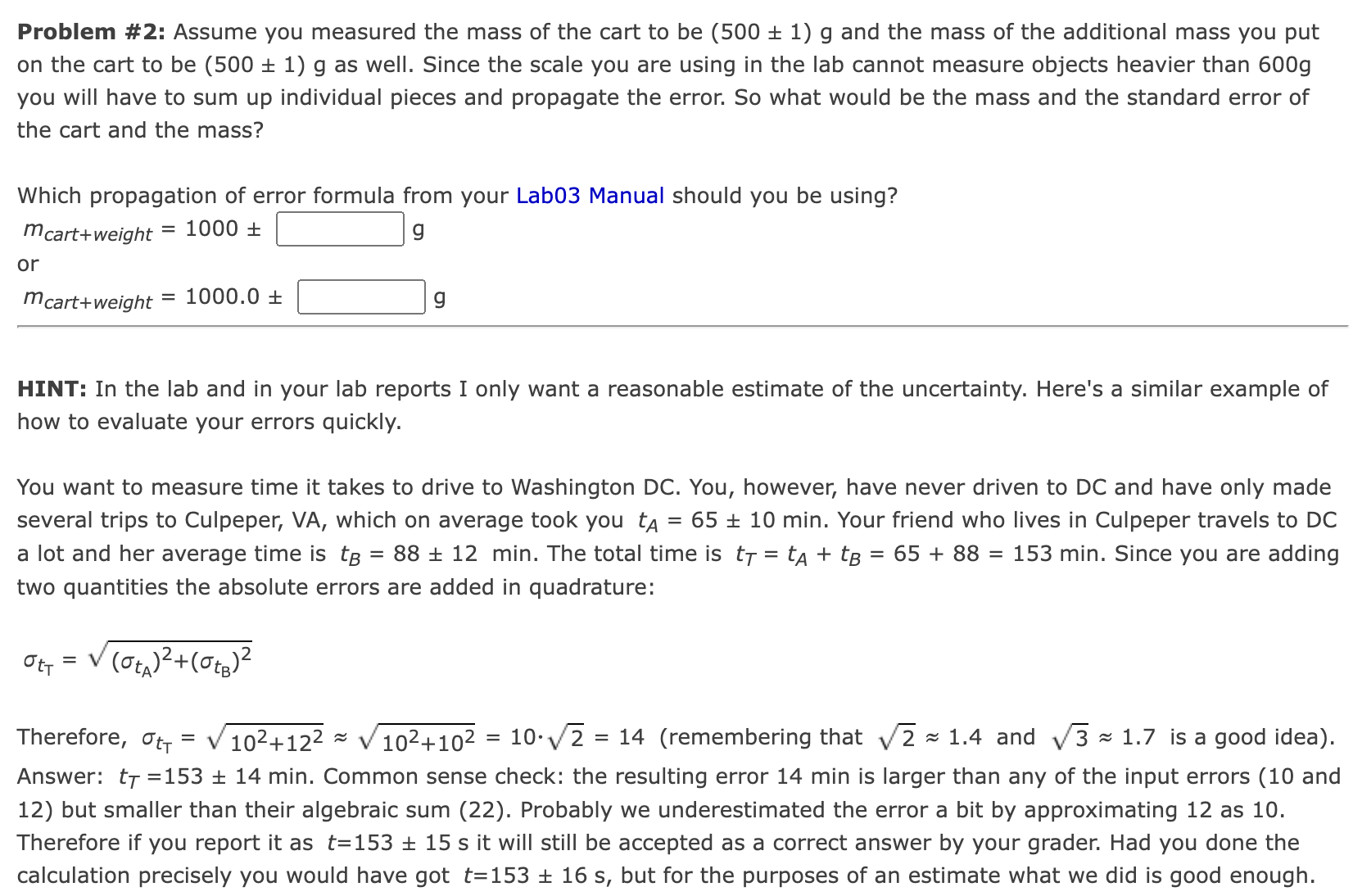 Solved Problem \# 2: Assume you measured the mass of the | Chegg.com