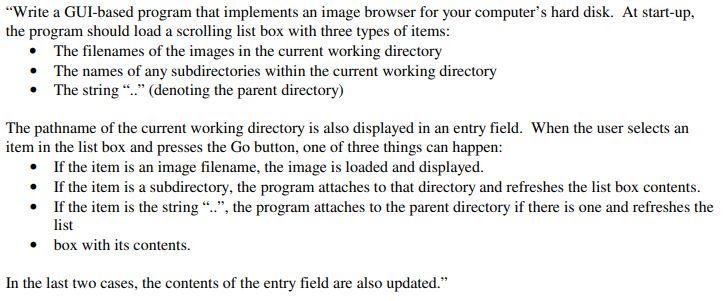 Solved "Write a GUI-based program that implements an image | Chegg.com