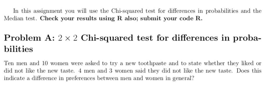 Solved In this assignment you will use the Chi-squared test | Chegg.com