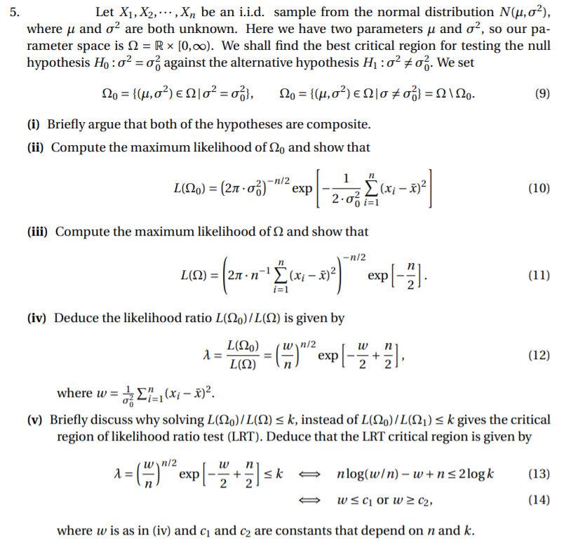 Solved 5. Let X1, X2,---,Xn be an i.i.d. sample from the | Chegg.com