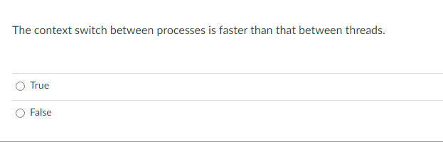Solved The context switch between processes is faster than | Chegg.com