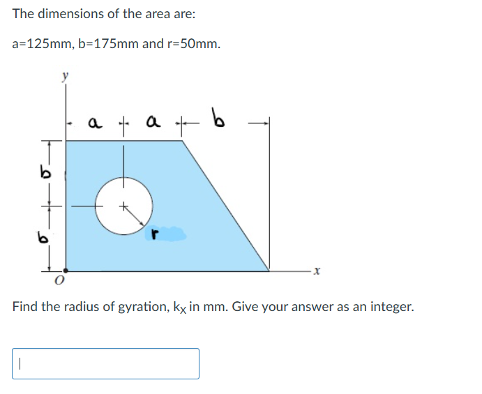 Solved The dimensions of the area are: a=125 mm,b=175 mm and | Chegg.com
