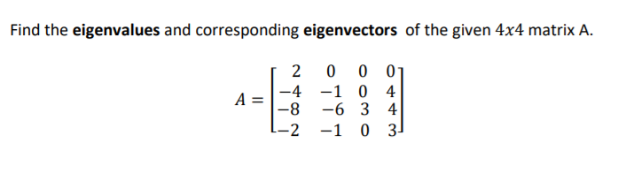 Solved Find the eigenvalues and corresponding eigenvectors | Chegg.com
