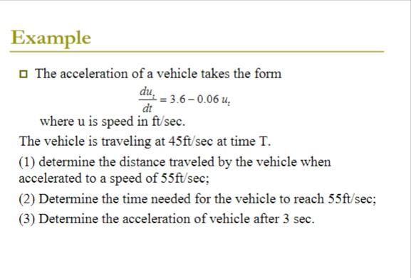 Solved The acceleration of a vehicle takes the form | Chegg.com