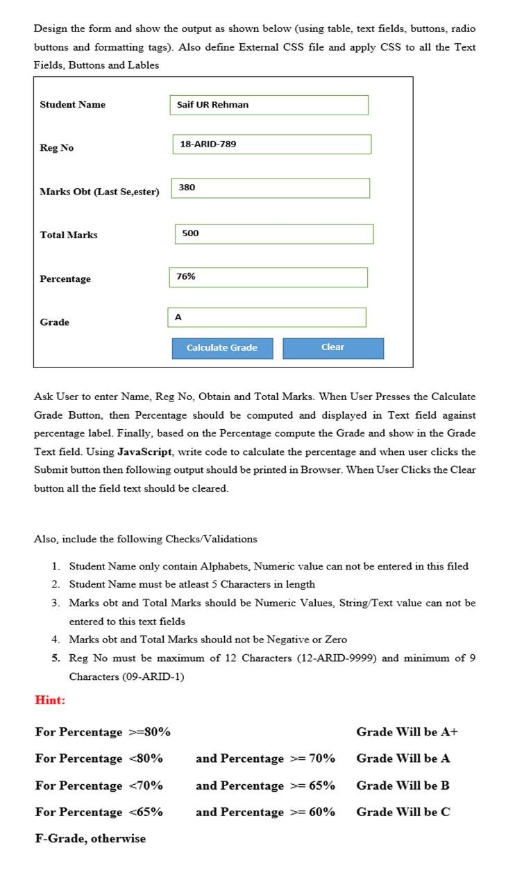 Solved Design the form and show the output as shown below | Chegg.com