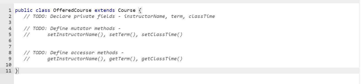 Solved Given Main Define A Course Base Class With Methods 