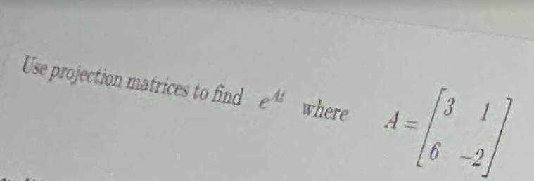 Solved Use projection matrices to find ett where \\( | Chegg.com