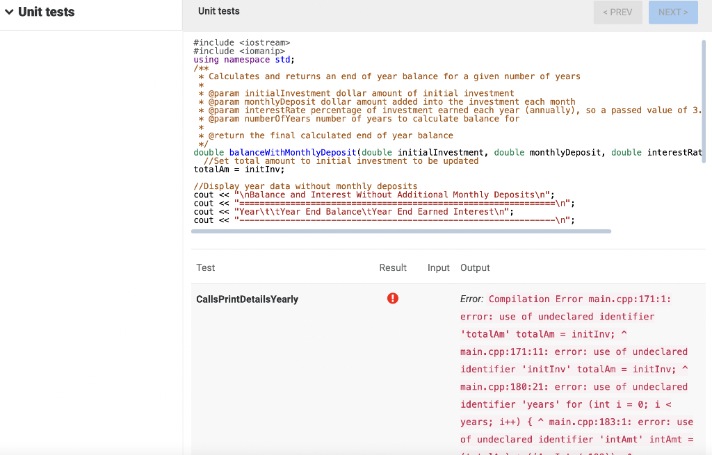 Solved Write a function to calculate bank balances without a | Chegg.com
