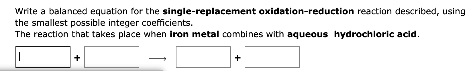 Solved Write a balanced equation for the single-replacement | Chegg.com