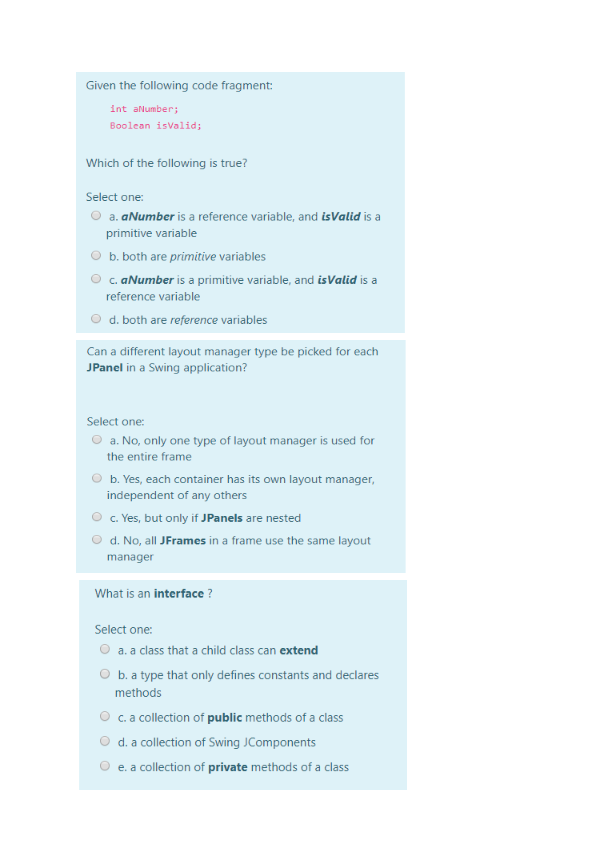 Solved Given the following code fragment: int aNumber; | Chegg.com