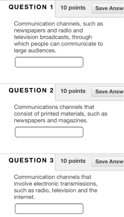 Solved QUESTION 1 10 points Save Answ Communication | Chegg.com