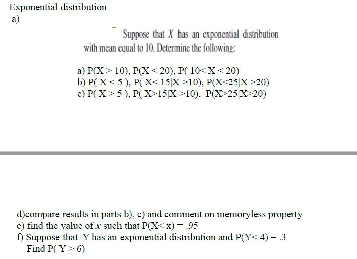 Solved Exponential Distribution A Suppose That X Has An