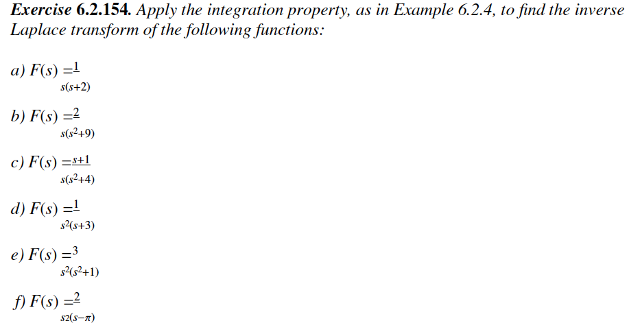 Solved Exercise 6.2.154. Apply the integration property, as | Chegg.com