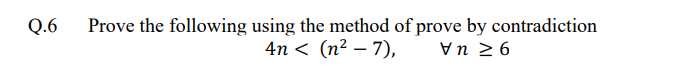 Solved Q.6 Prove the following using the method of prove by | Chegg.com