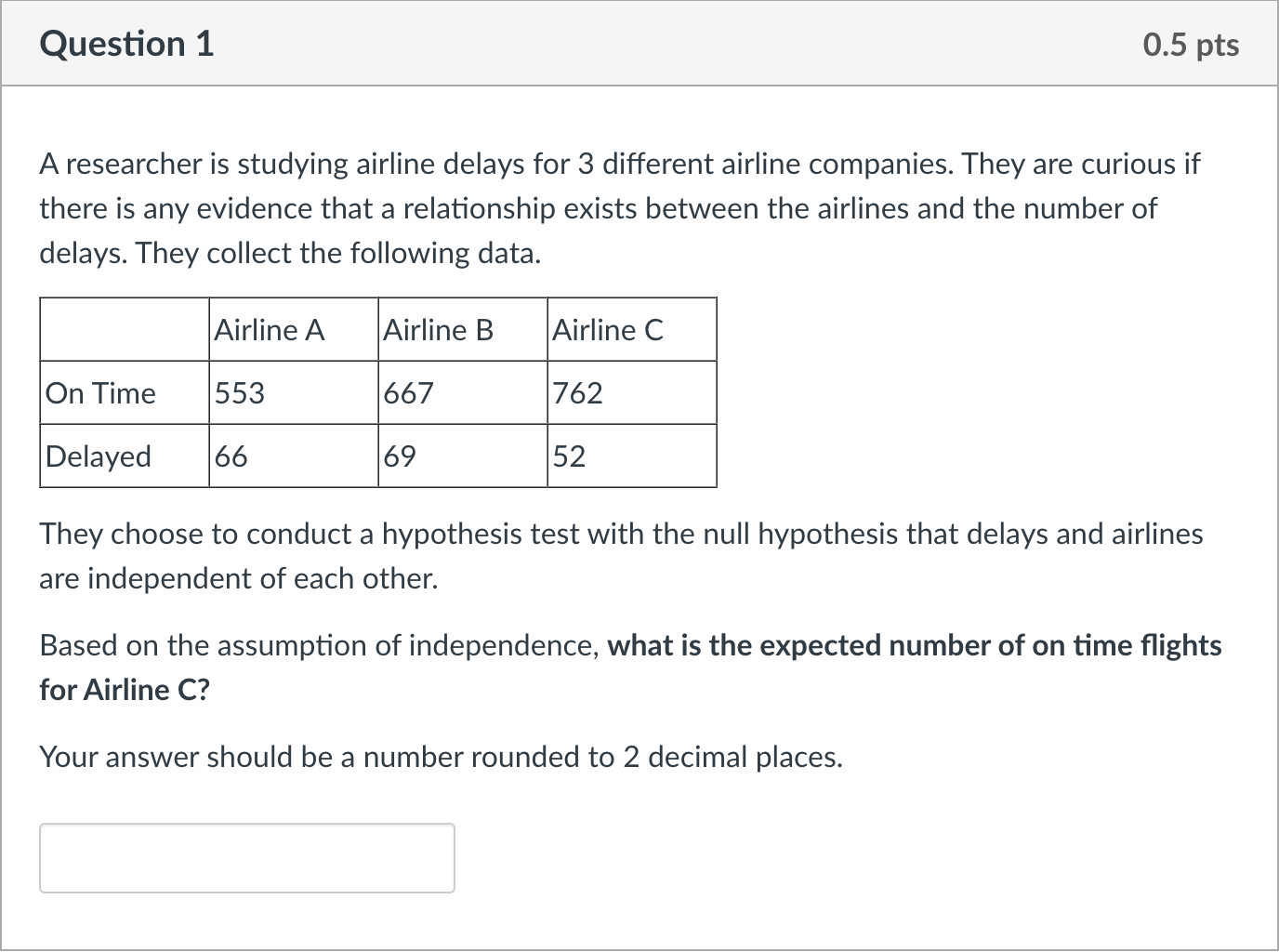 Solved A researcher is studying airline delays for 3 | Chegg.com