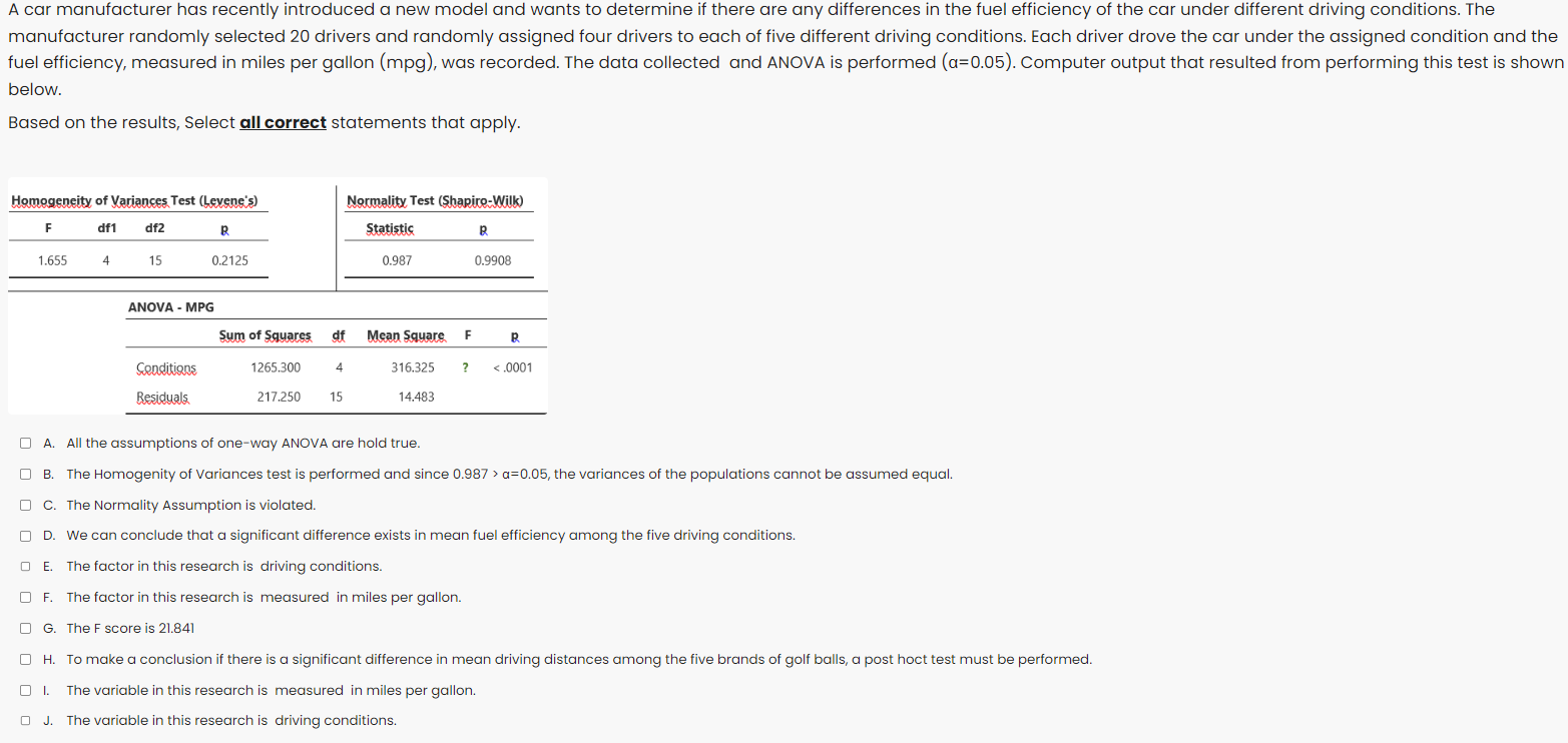 Solved A car manufacturer has recently introduced a new | Chegg.com