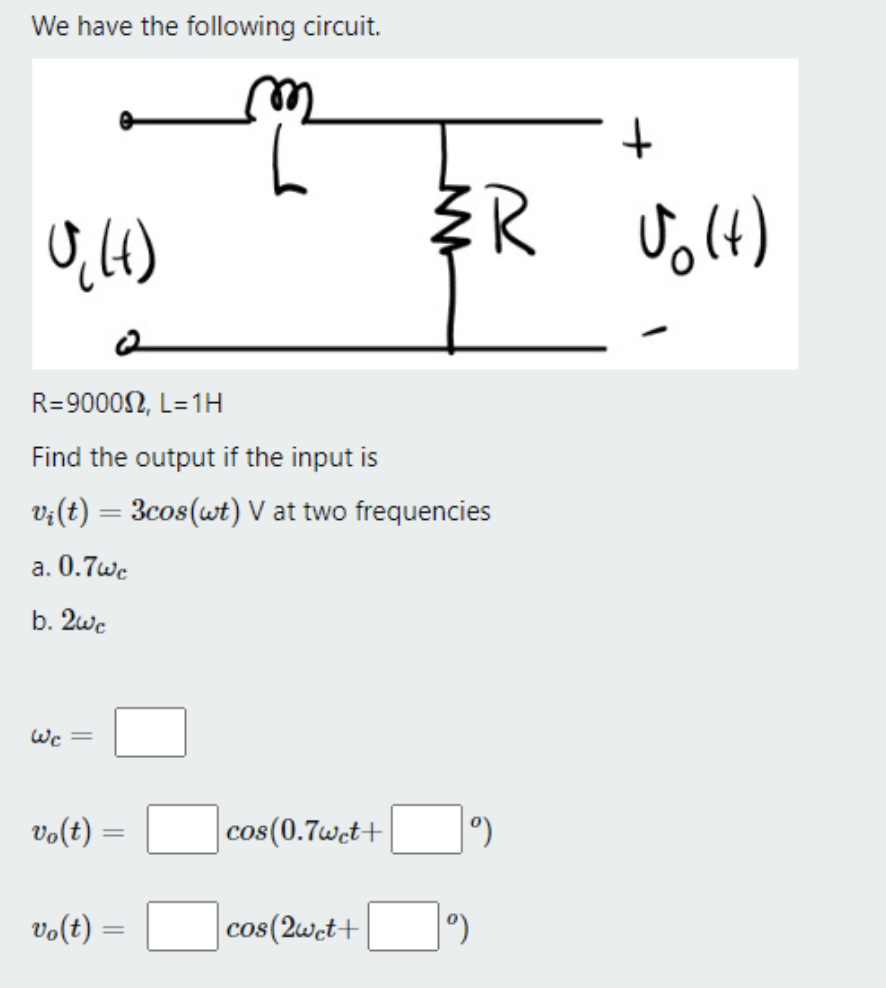 Solved We have the following circuit. + 046) ER Volt) | Chegg.com
