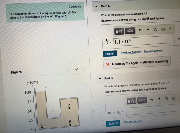 Solved Constants Part A The container shown in the figure | Chegg.com