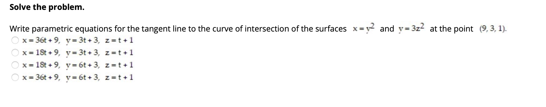 Solved Write parametric equations for the tangent line to | Chegg.com