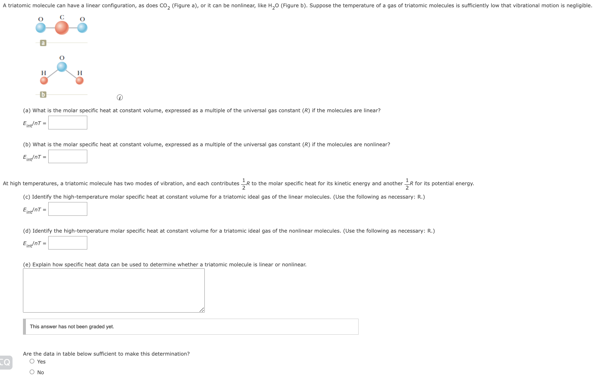 Solved (a) What is the molar specific heat at constant | Chegg.com