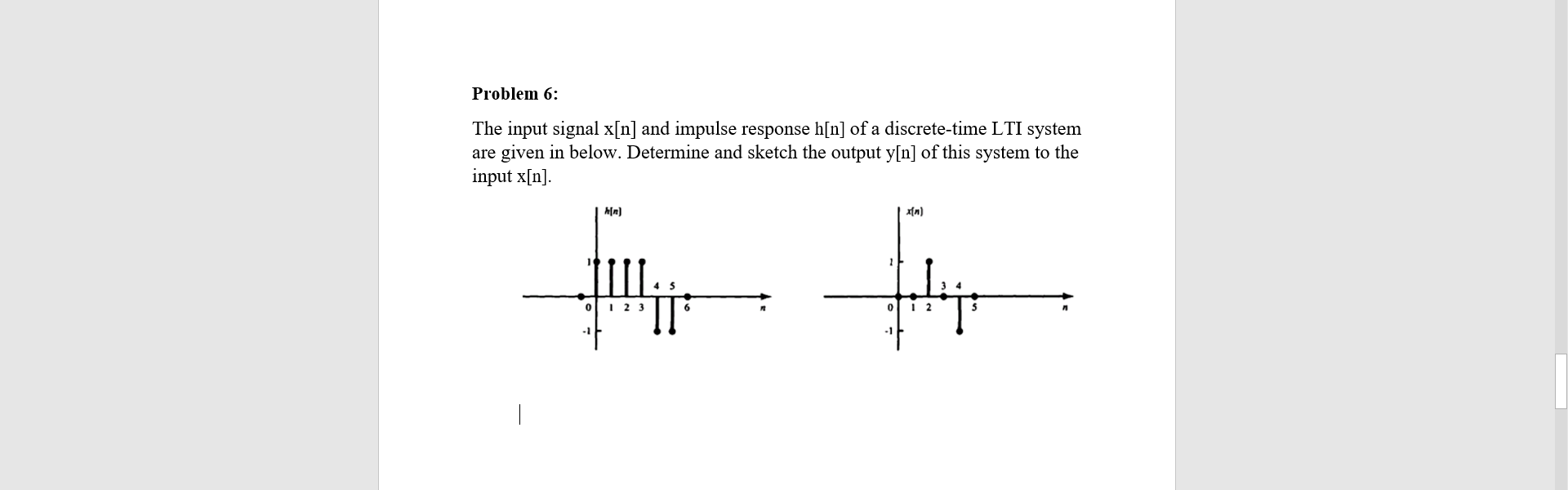 Solved Problem 6: The input signal x[n] and impulse response | Chegg.com