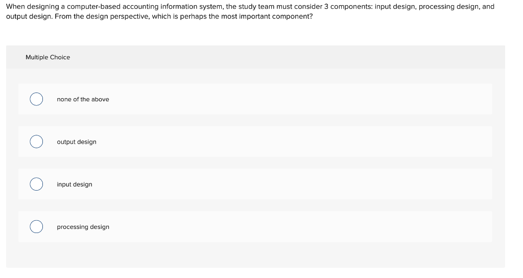 Solved When Designing A Computer Based Accounting