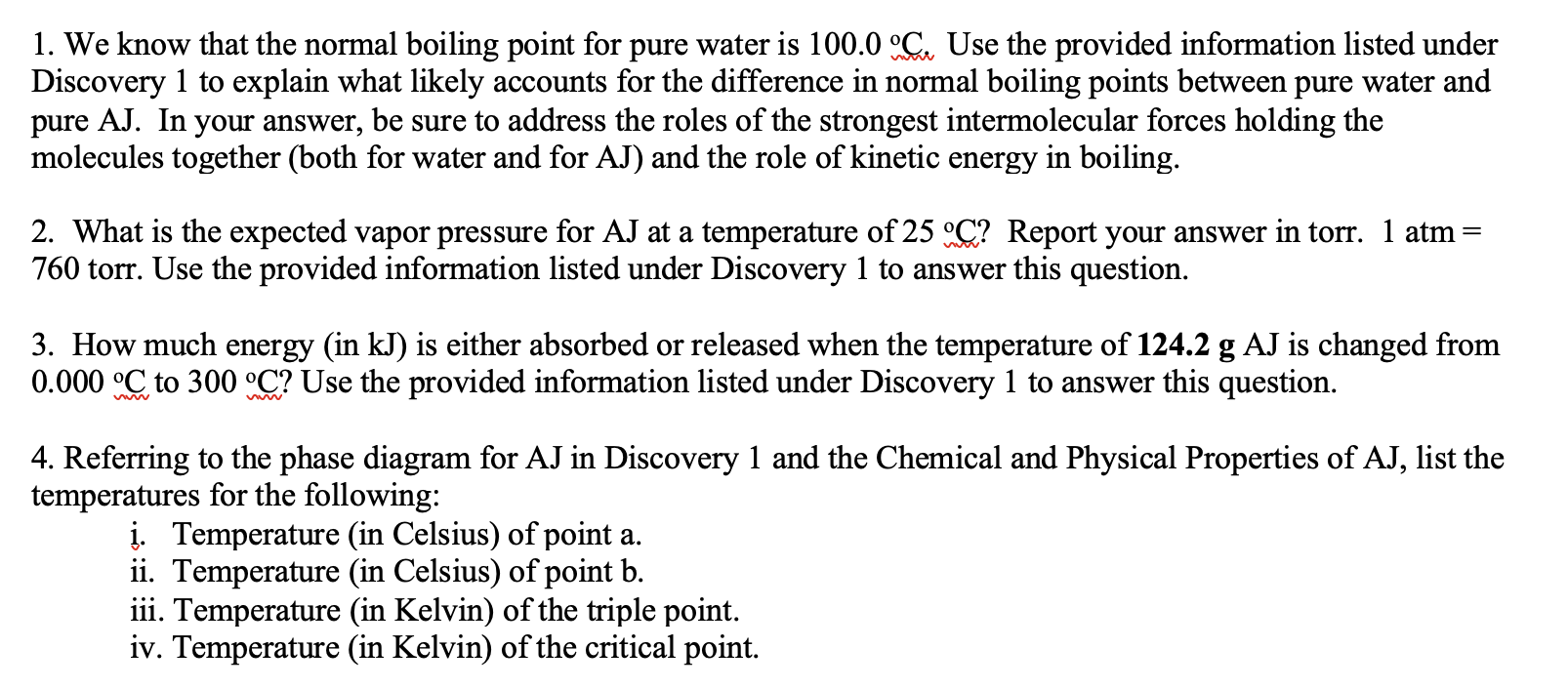 Solved Discovery 1: The Mystery Liquid – I named this | Chegg.com