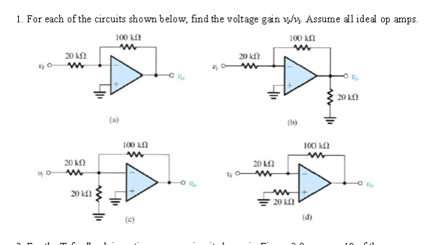 Solved For each of the circuits shown below, find the | Chegg.com
