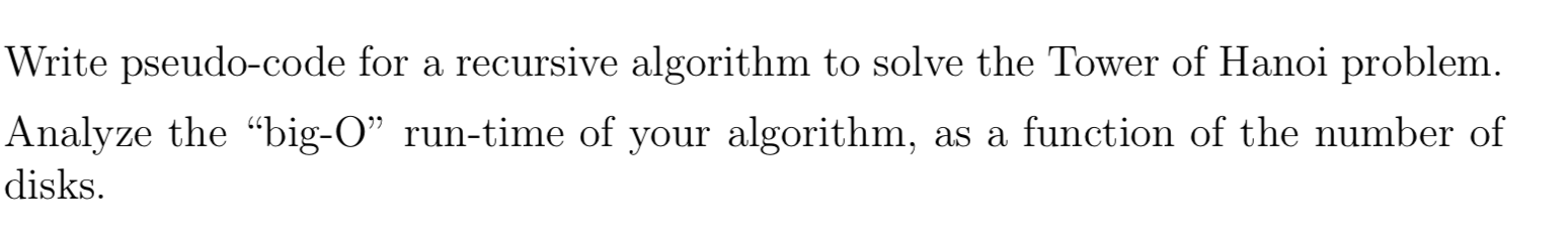 Solved Write Pseudo Code For A Recursive Algorithm To Solve 1992