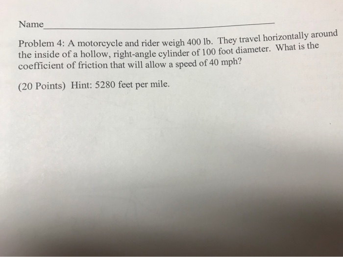 Solved Name Problem 4: the inside of a hollow, right-angle | Chegg.com