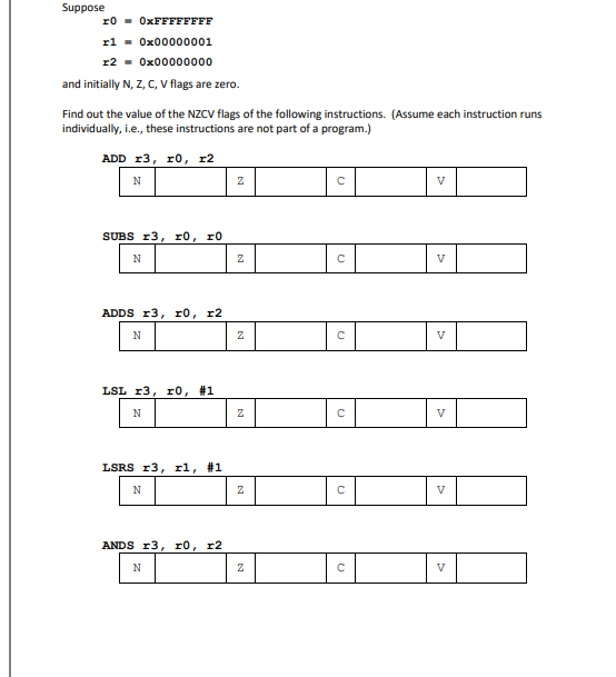 Solved Suppose r0 - OxFFFFFFFF rl - Ox00000001 r2 - | Chegg.com