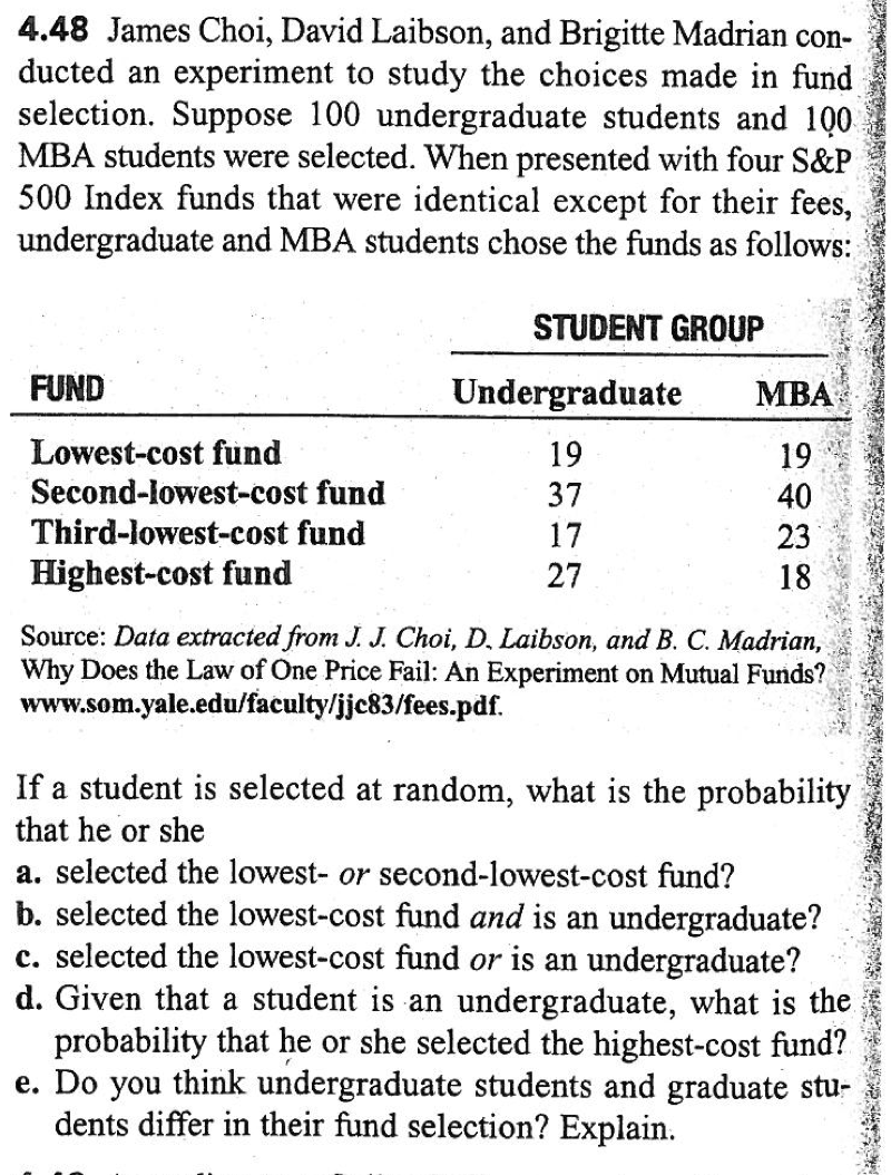 Solved 4.48 James Choi, David Laibson, and Brigitte Madrian | Chegg.com
