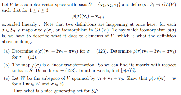 Solved Let V be a complex vector space with basis B = {V1, | Chegg.com