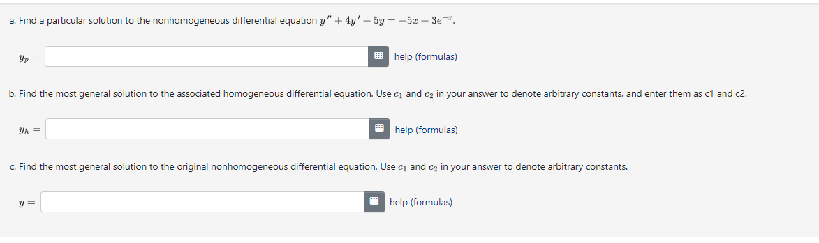 Solved A Find A Particular Solution To The Nonhomogeneous