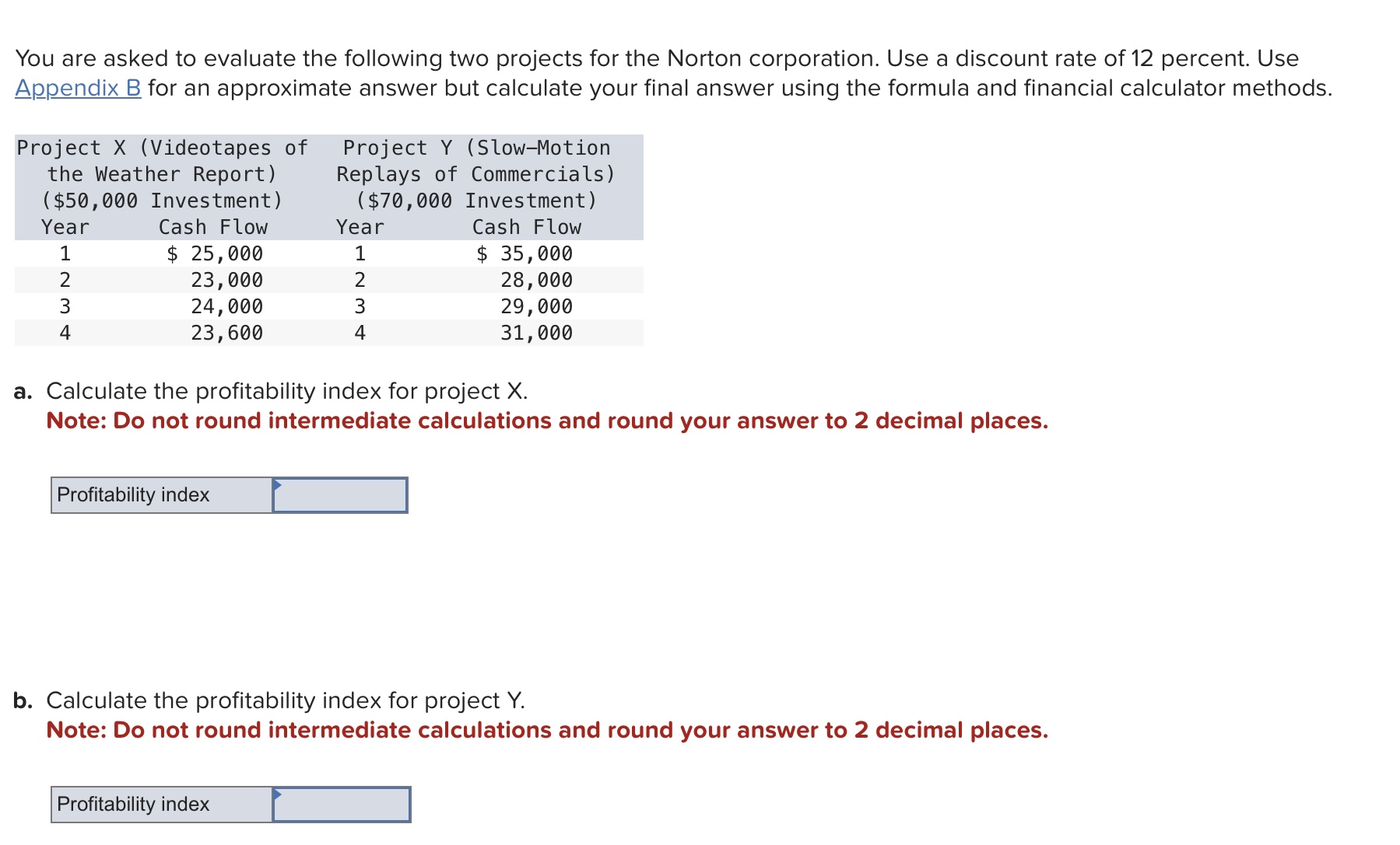 Solved You are asked to evaluate the following two projects | Chegg.com