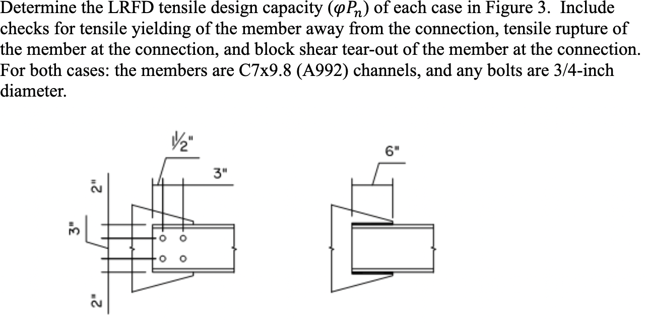 Solved Determine the LRFD tensile design capacity (φPn) of | Chegg.com