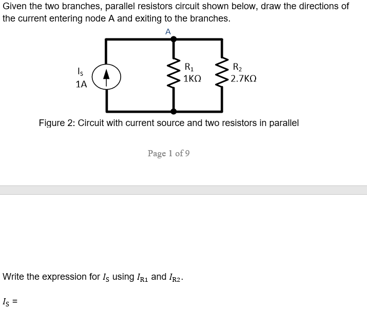 Solved Given the two branches, parallel resistors circuit | Chegg.com