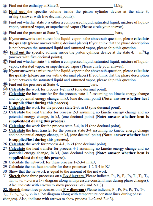 Problem #1 - ﻿A system (piston-cylinder device) ﻿is | Chegg.com