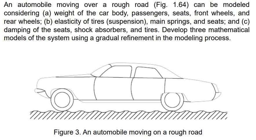 Solved An automobile moving over a rough road (Fig. 1.64) | Chegg.com